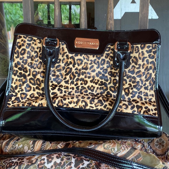 Cole Haan | Bags | Nwt Cole Haan Carrington Satchel W Chetah Patterned ...
